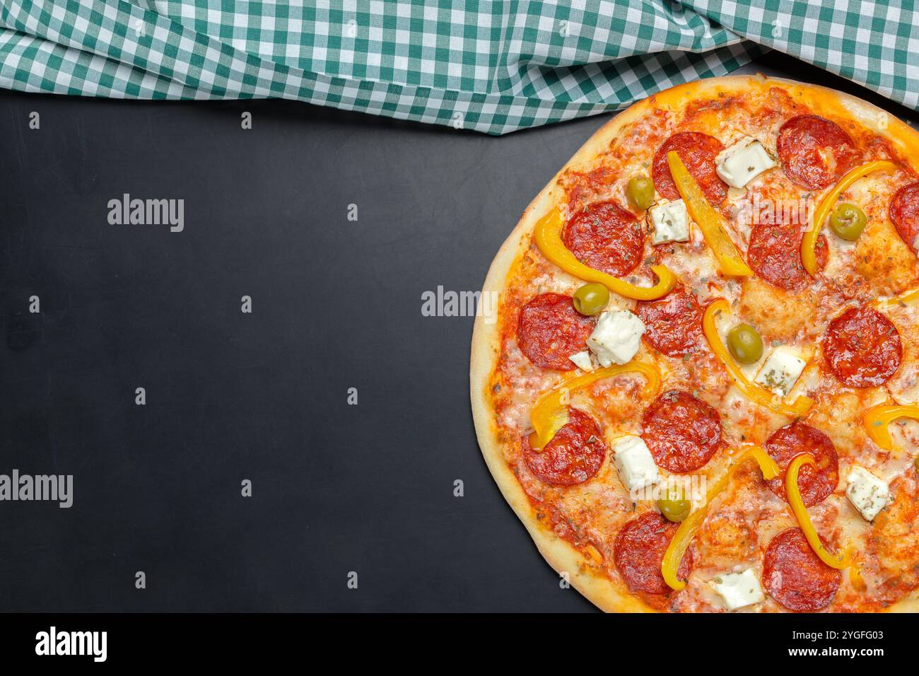Pizza on the chalk board Stock Photo - Alamy