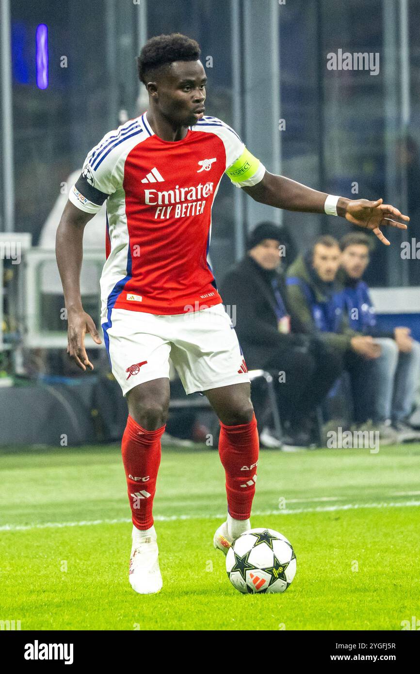 bukayo saka arsenal fc during match champions league - Inter-Arsenal FC ...
