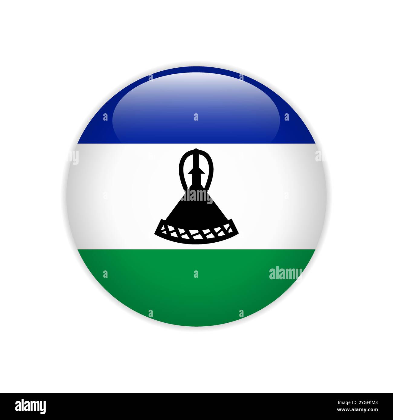Lesotho flag on button Stock Vector Image & Art - Alamy