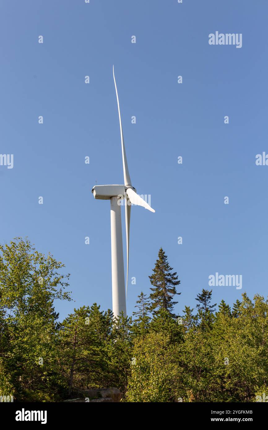 tall wind turbine stands against a clear blue sky renewable energy ...