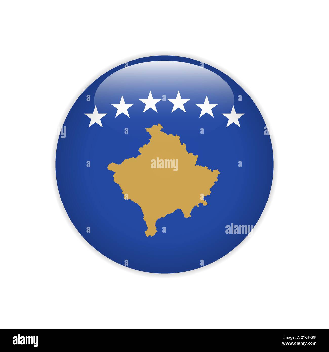 Kosovo flag on button Stock Vector Image & Art - Alamy