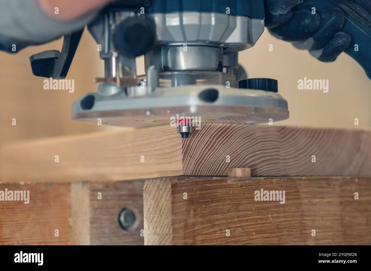 Joiner sanding wood board close hi-res stock photography and images - Alamy