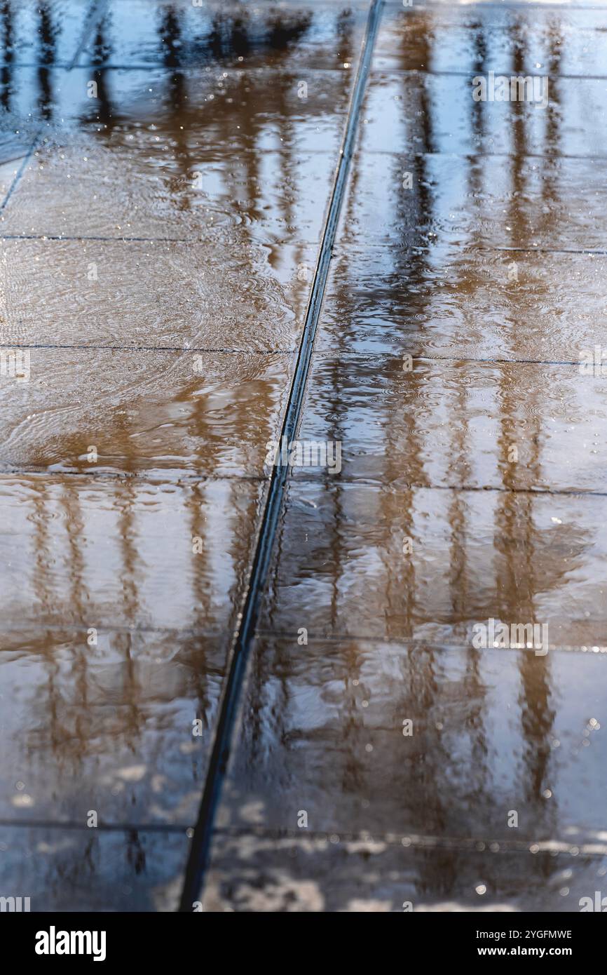 Reflections on Wet Ground: Abstract Water Surface Concept Stock Photo ...