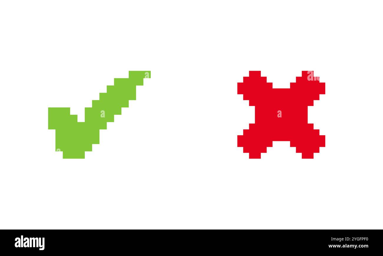 Check Icon with Right and Wrong Circle Buttons. Buttons of Green Check ...