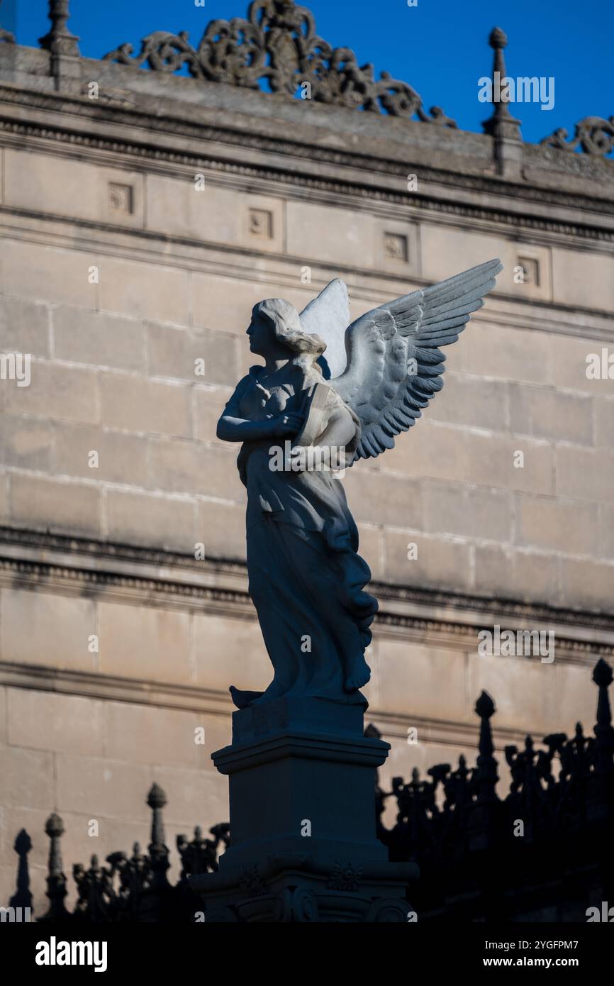 Close up of the Winged Nike statue in Plaza de America, Seville ...