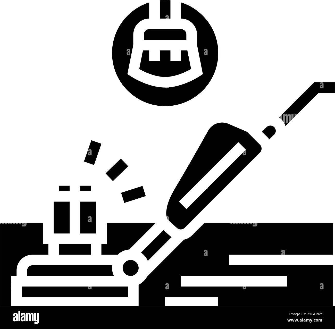 floor polishing home maintenance glyph icon vector illustration Stock ...