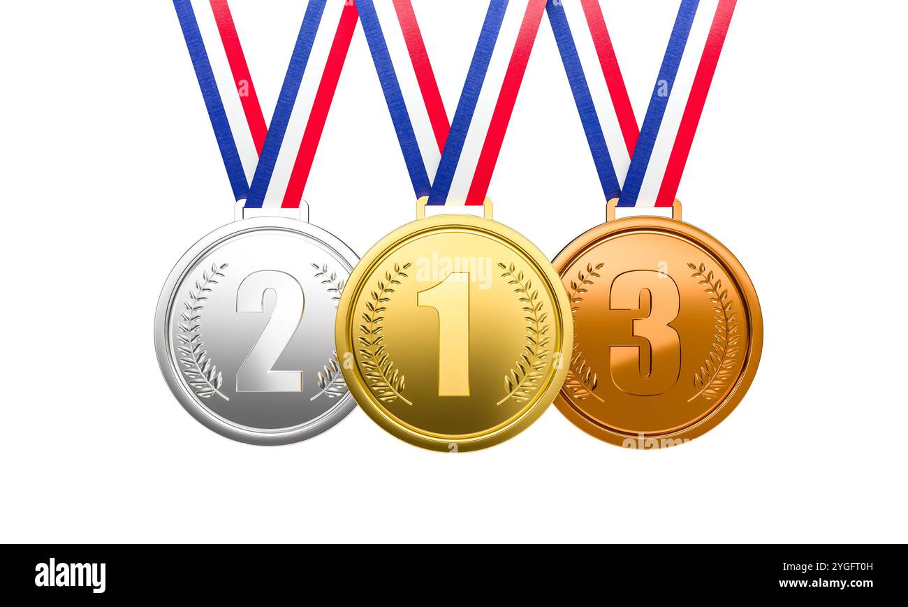 Gold silver bronze medals hi-res stock photography and images - Alamy