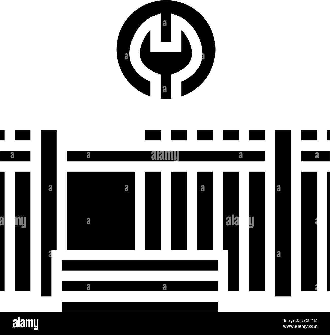 fence repair home maintenance glyph icon vector illustration Stock ...