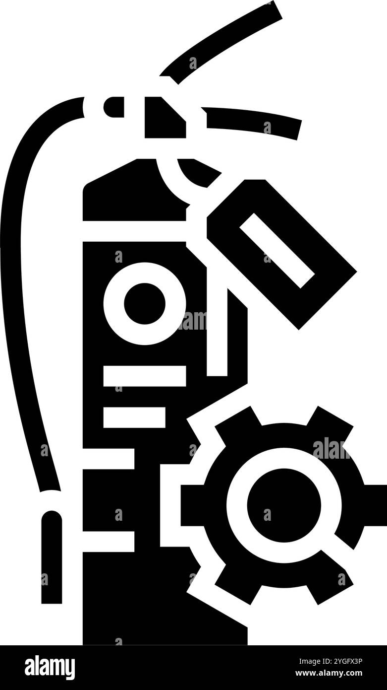 fire extinguisher check home maintenance glyph icon vector illustration ...