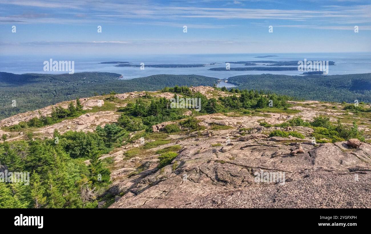 Cadillac Mountain Acadia National Park landscape Maine Stock Photo - Alamy