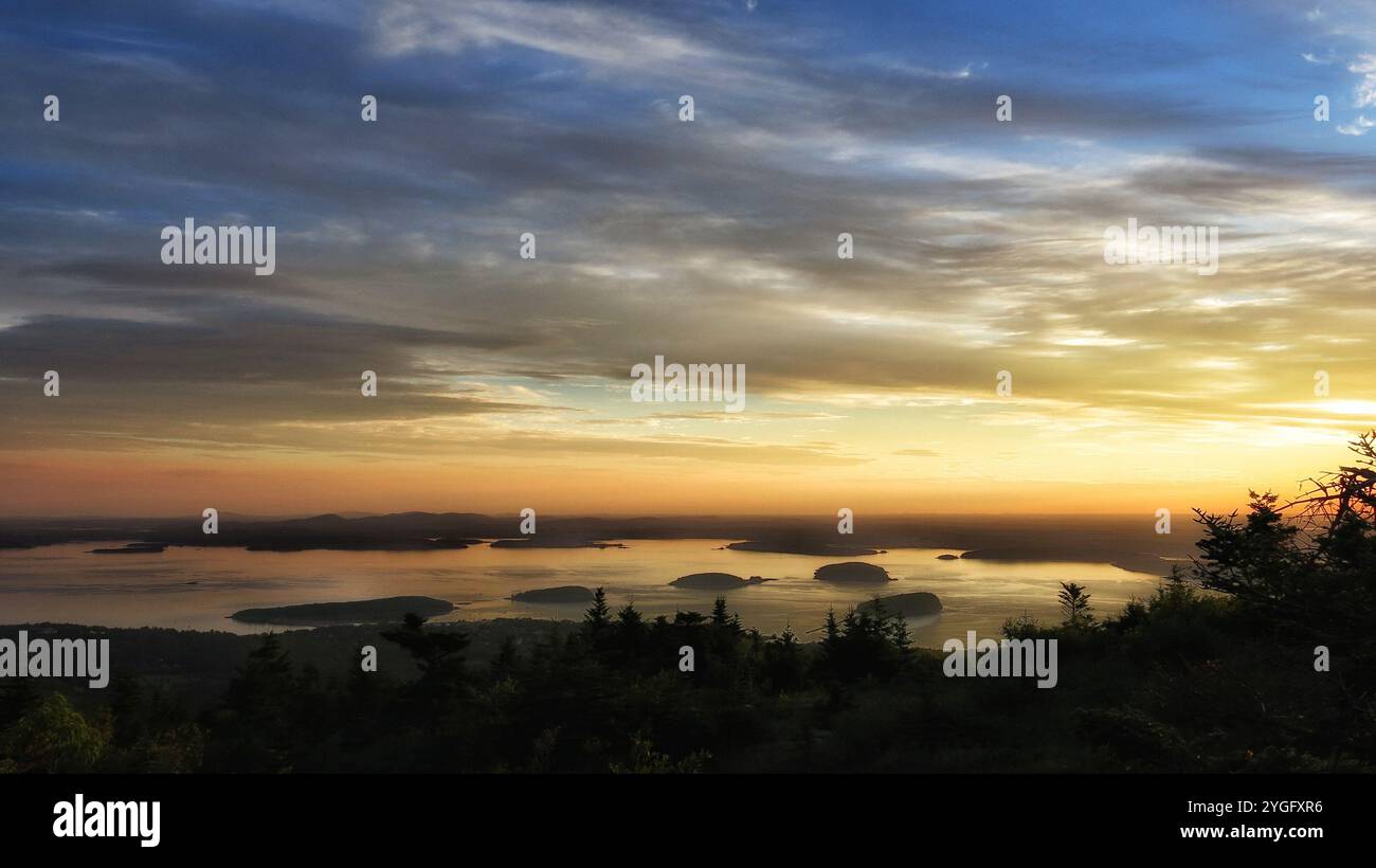 Cadillac Mountain Sunrise Maine Acadia National Park Frenchman Bay ...