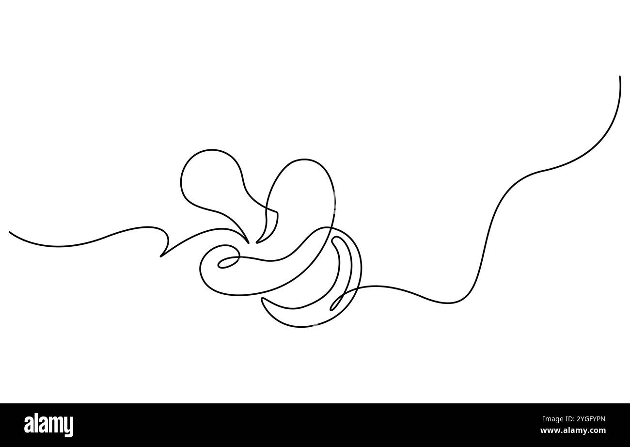 Continuous line drawing of pacifier. Pregnancy planning concept. Vector ...