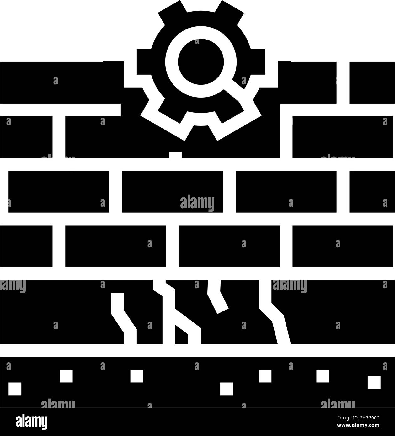 foundation inspection home maintenance glyph icon vector illustration ...