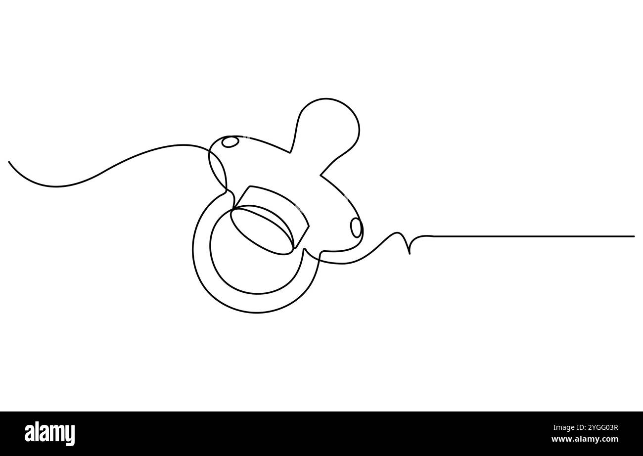Continuous line drawing of pacifier. Pregnancy planning concept. Vector ...