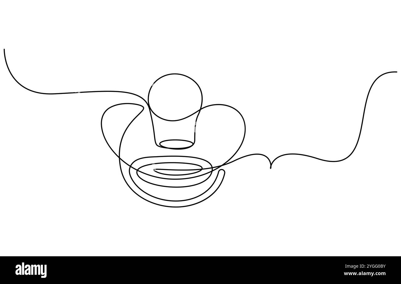 Continuous line drawing of pacifier. Pregnancy planning concept. Vector ...