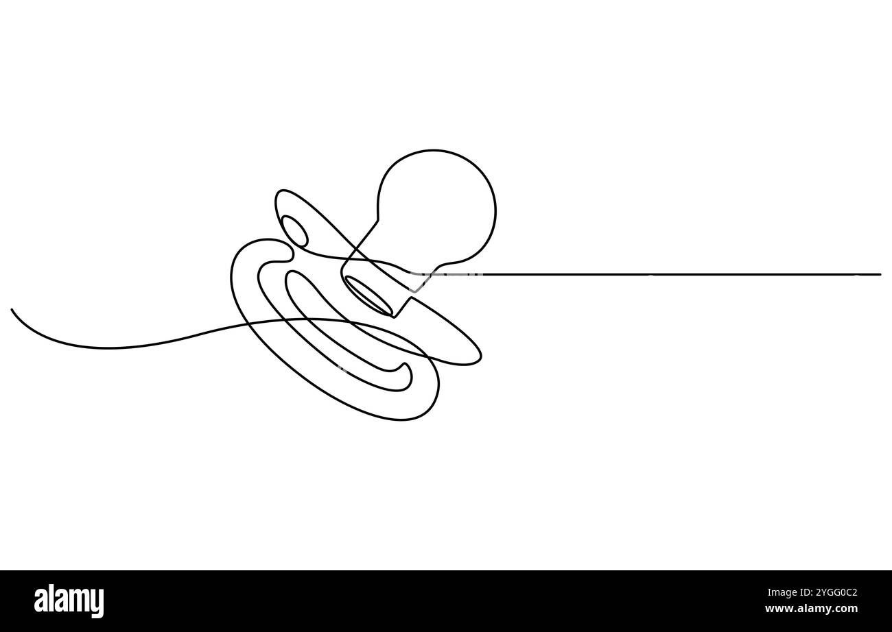 Continuous line drawing of pacifier. Pregnancy planning concept. Vector ...