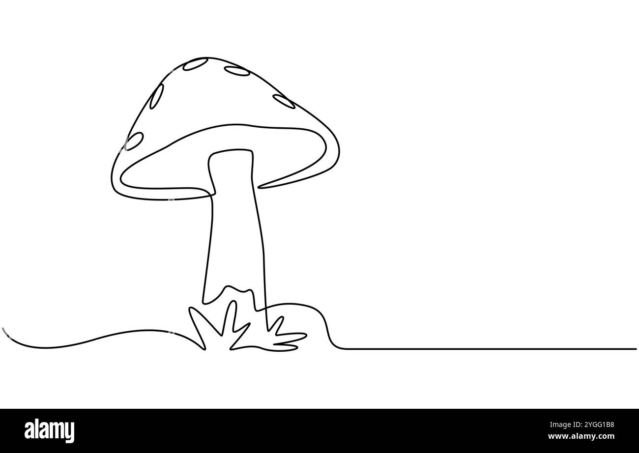 Abstract shaped bell mushroom. single line bell mushroom icon, Magic ...