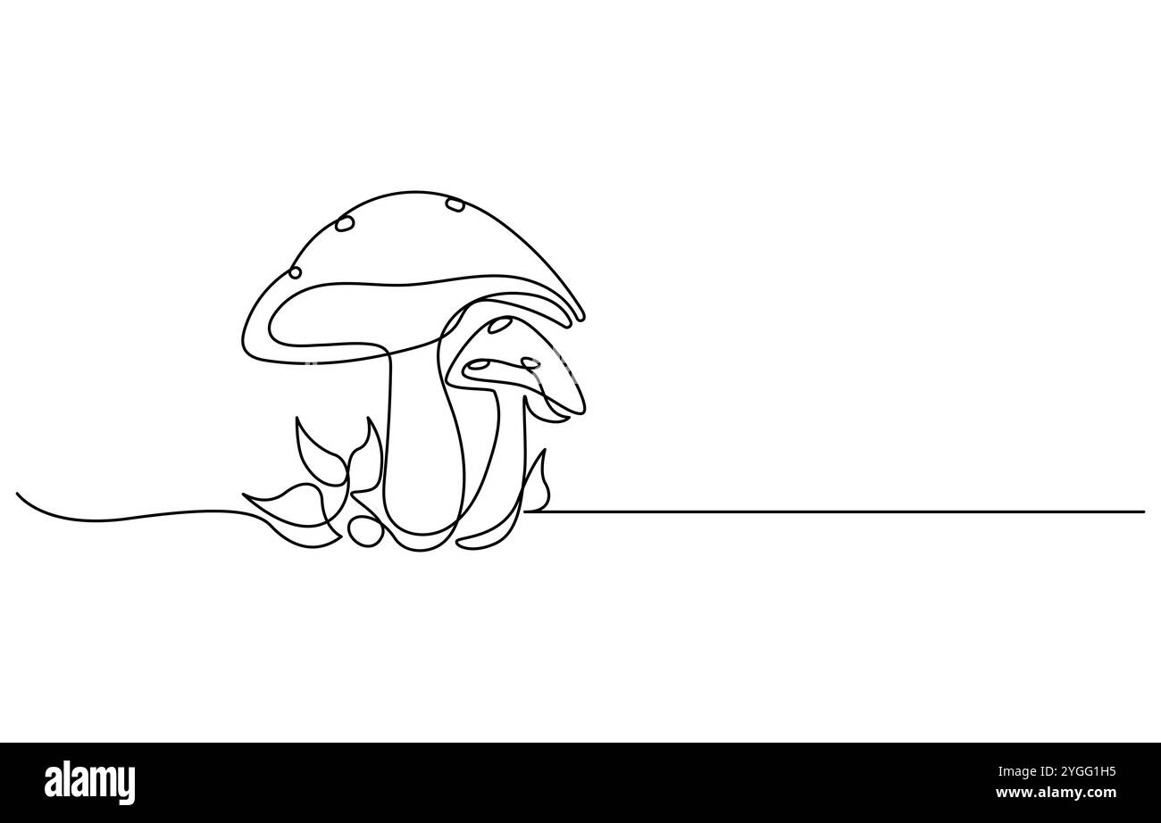Abstract shaped bell mushroom. single line bell mushroom icon, Magic ...