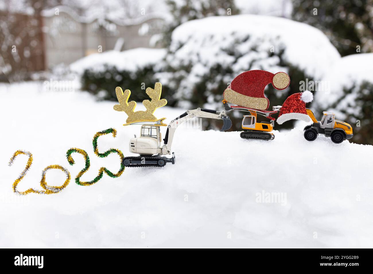 Merry Christmas and New Year greeting card for construction business ...