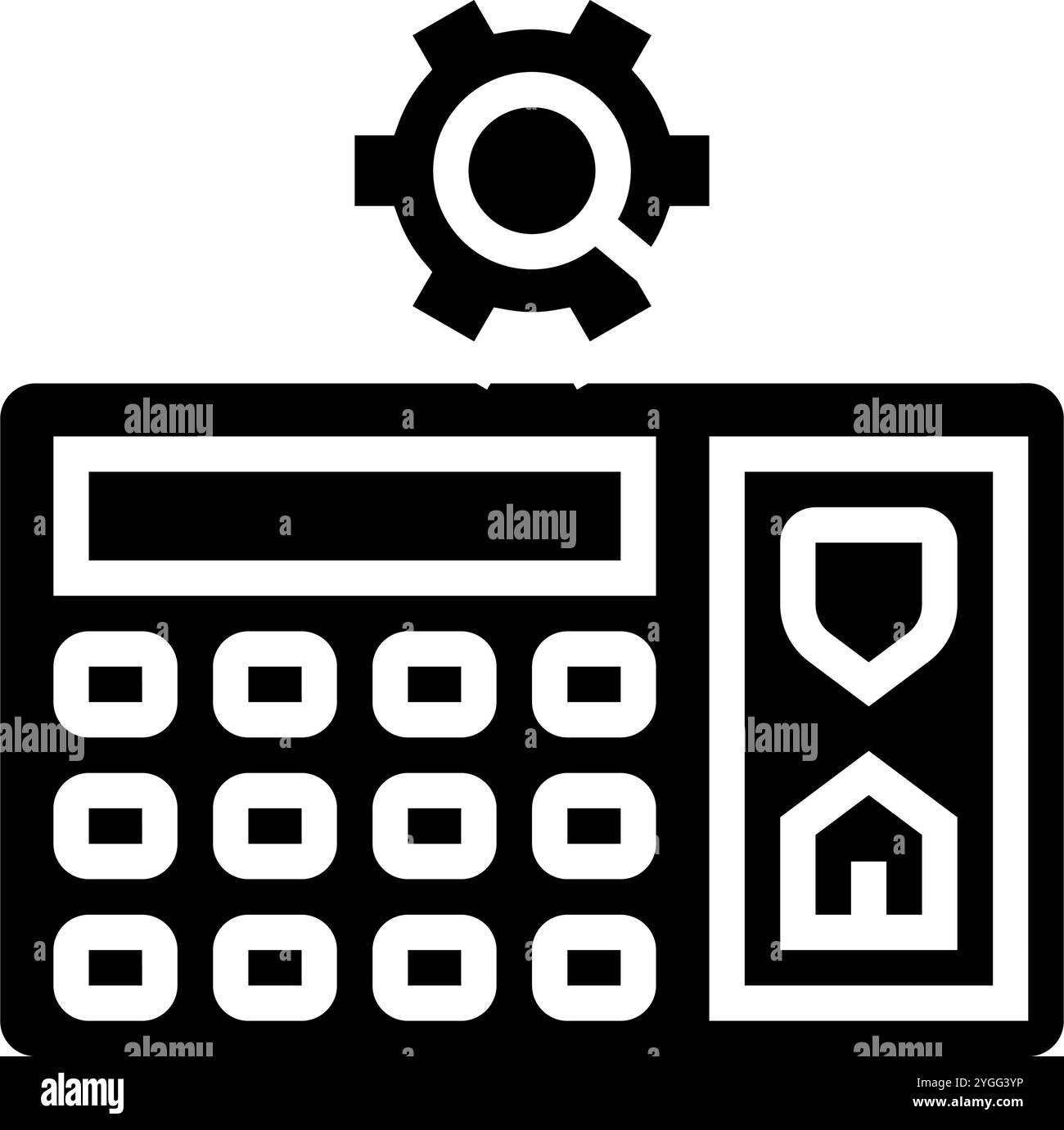 home security system check maintenance glyph icon vector illustration ...