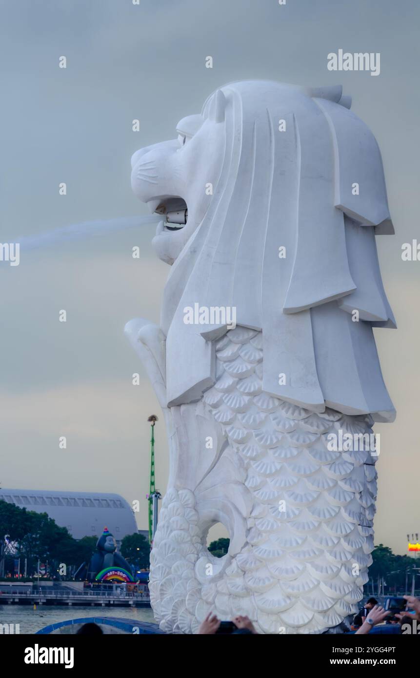 The official mascot of Singapore, the Merlion, mythical creature with ...