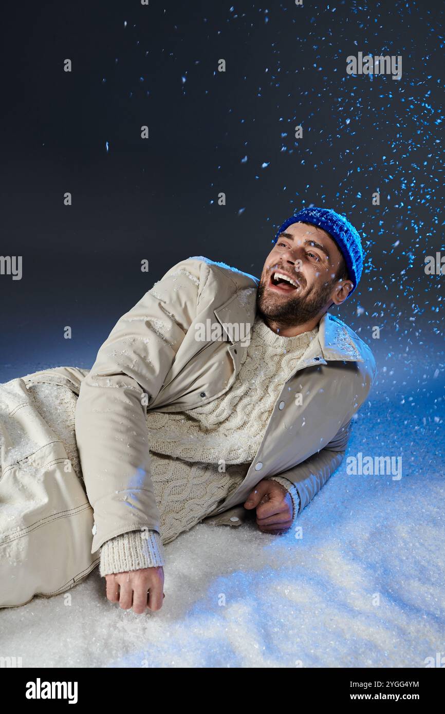 Young frozen man dressed in hi-res stock photography and images - Alamy
