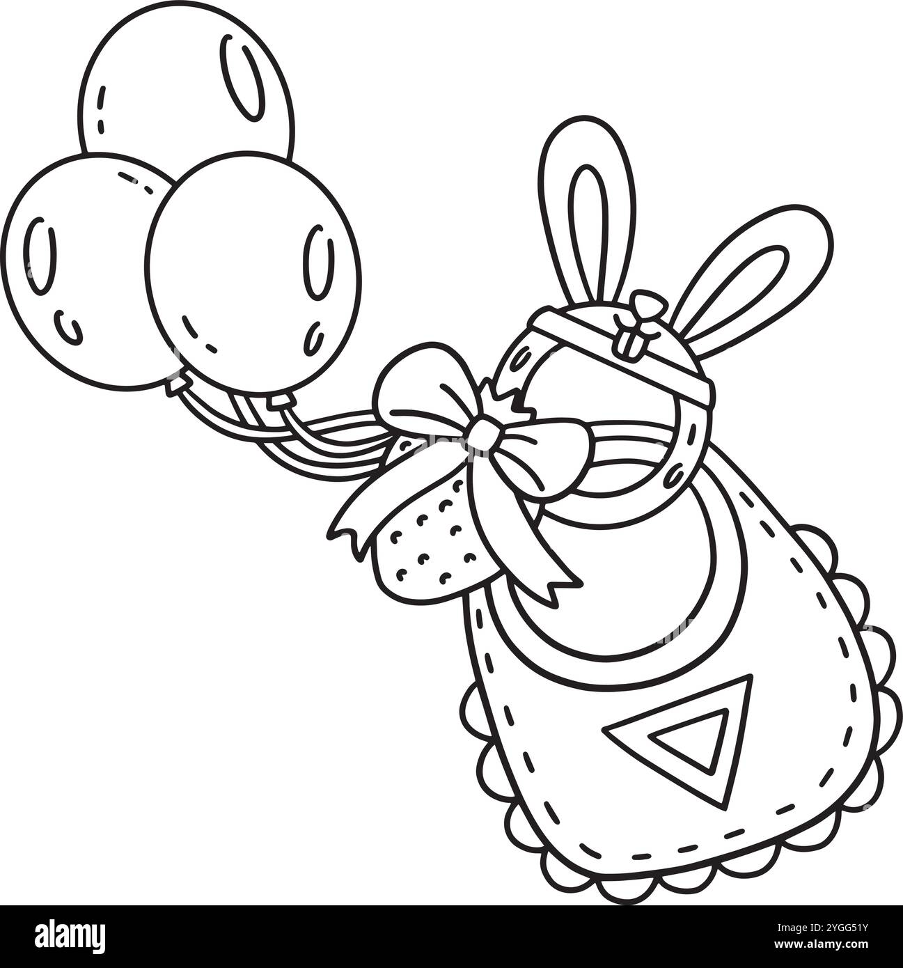 Baby Shower Teether Bib tied to Balloons Isolated Stock Vector Image ...