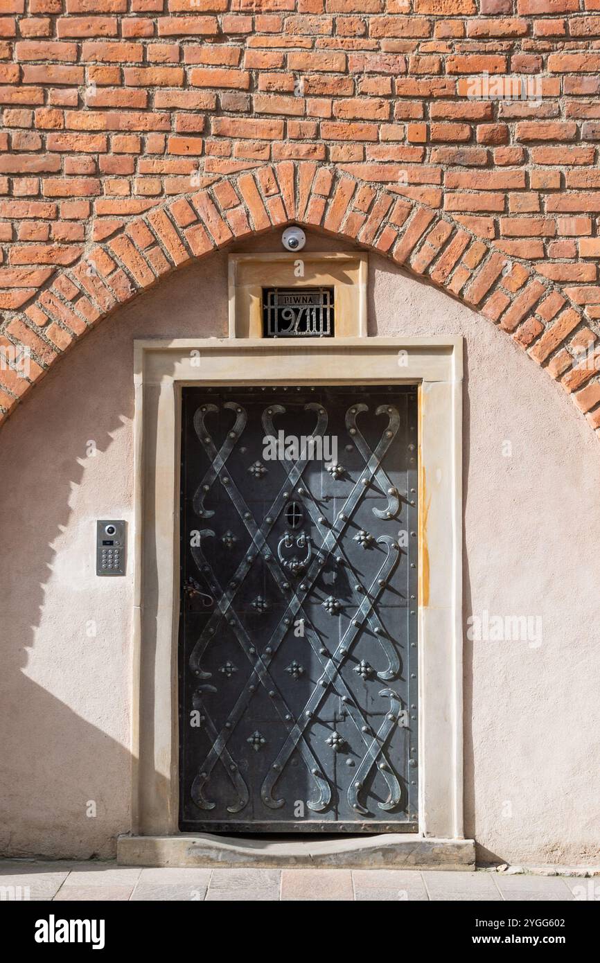 Beautiful forged metal door in the Old Town, Warsaw on Piwna Street ...