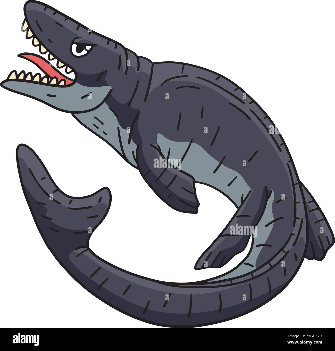 Dinosaur Mosasaurus Cartoon Colored Clipart Stock Vector Image & Art ...