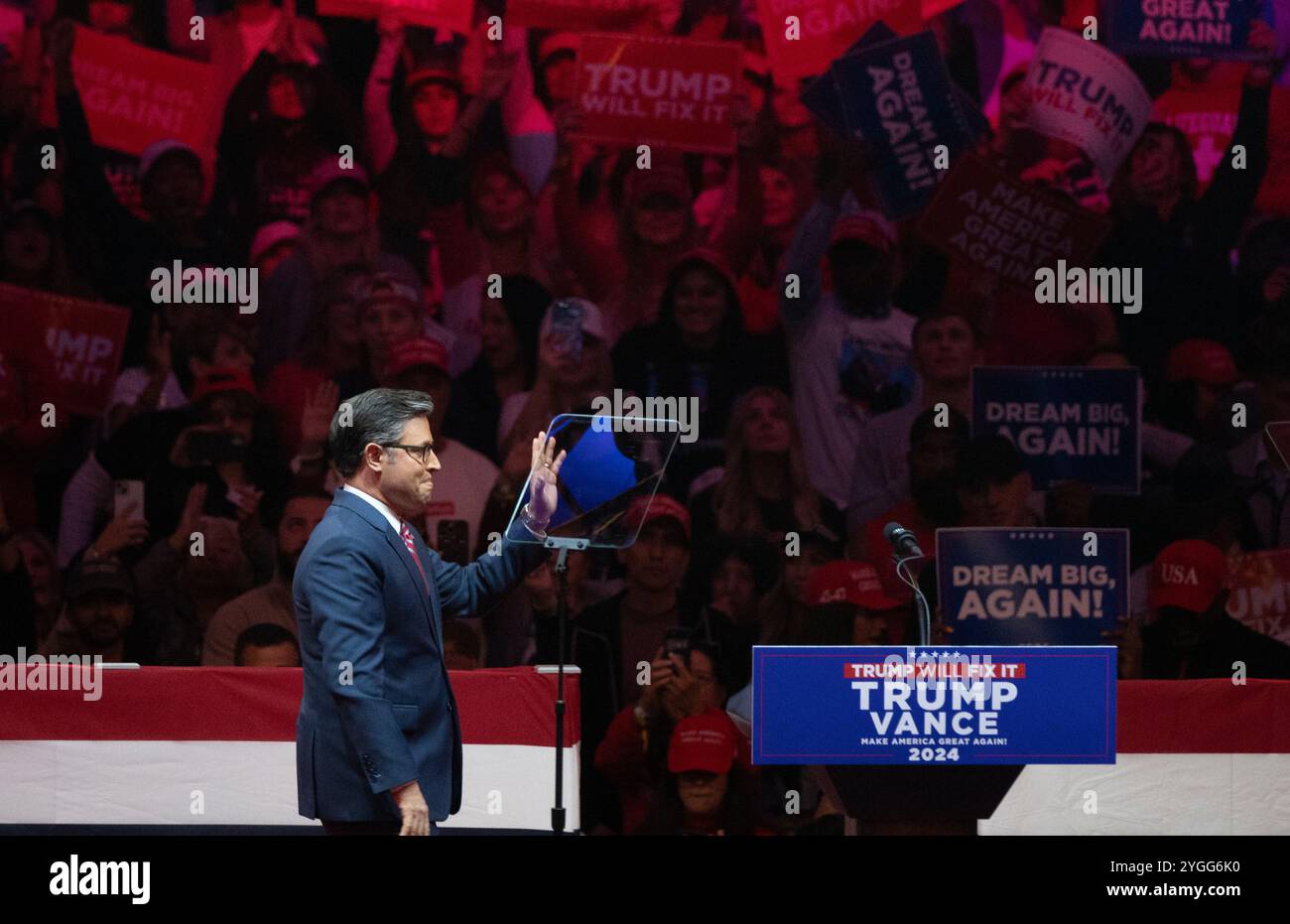 Mike Johnson, Speaker of the House of Representatives NYC trump Rally ...