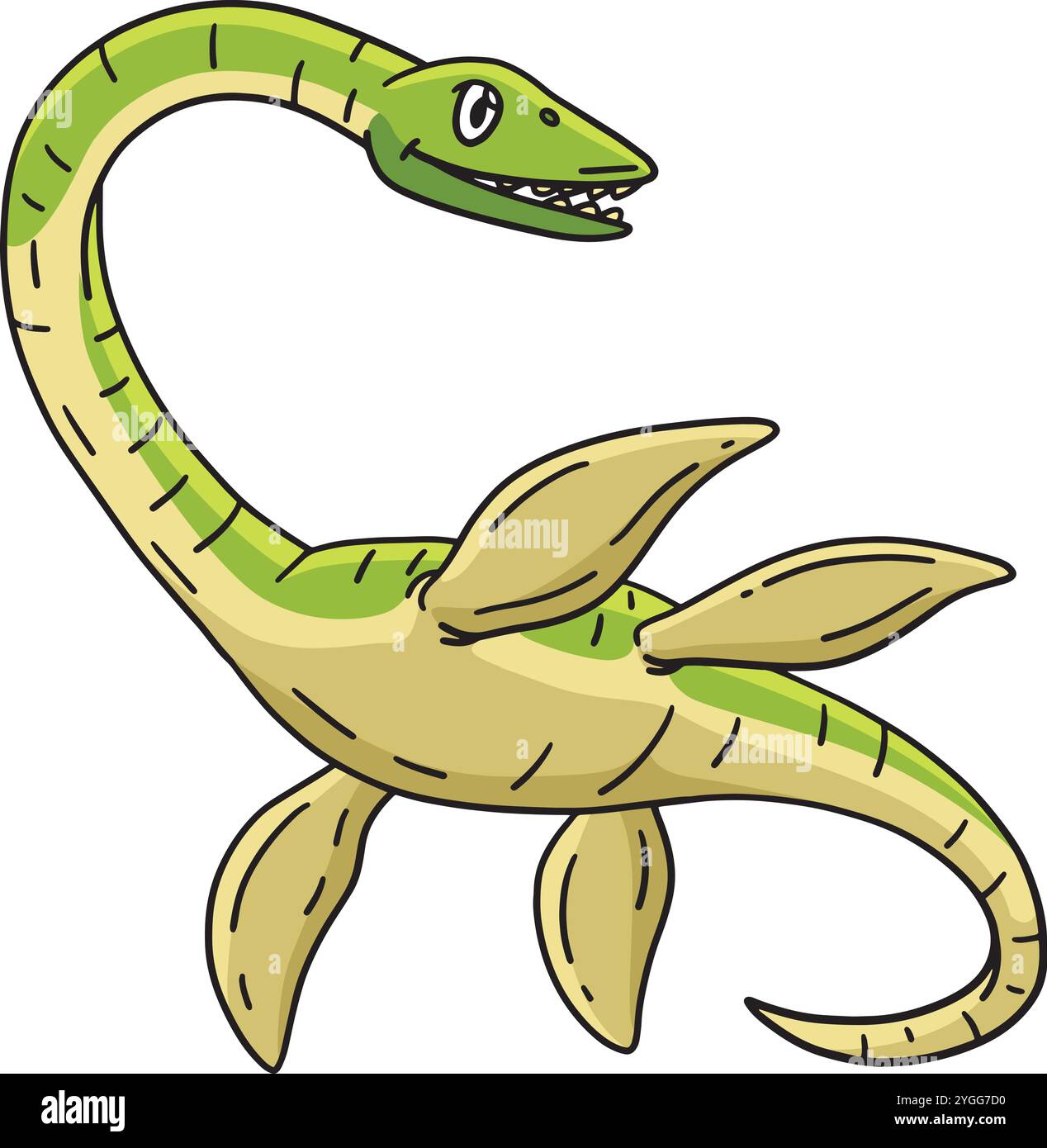 Cartoon dinosaur long necked Cut Out Stock Images & Pictures - Alamy