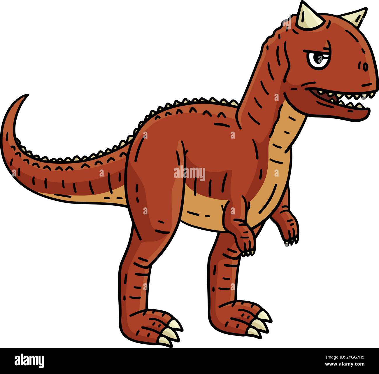 Dinosaur Carnotaurus Cartoon Colored Clipart Stock Vector Image & Art ...