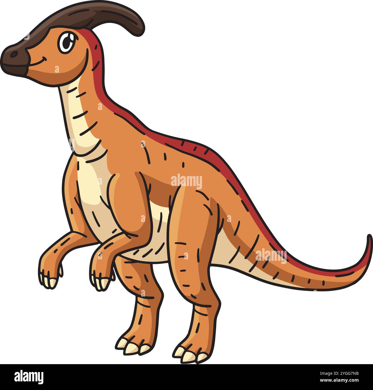 Dinosaur Parasaurolophus Cartoon Colored Clipart Stock Vector Image ...