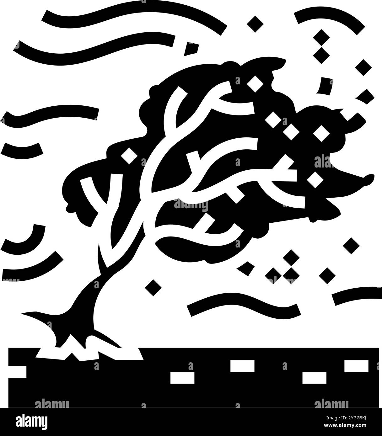 strong winds hurricane disaster glyph icon vector illustration Stock Vector Image & Art - Alamy