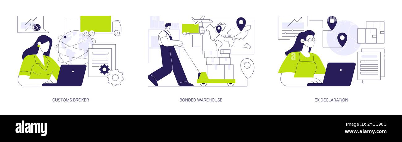 Customs clearance abstract concept vector illustrations Stock Vector ...