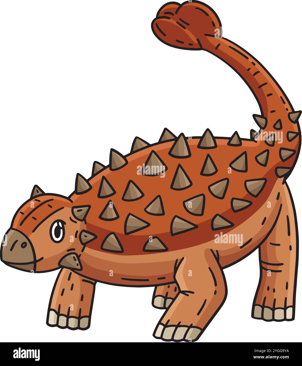 Dinosaur Ankylosaurus Cartoon Colored Clipart Stock Vector Image & Art ...