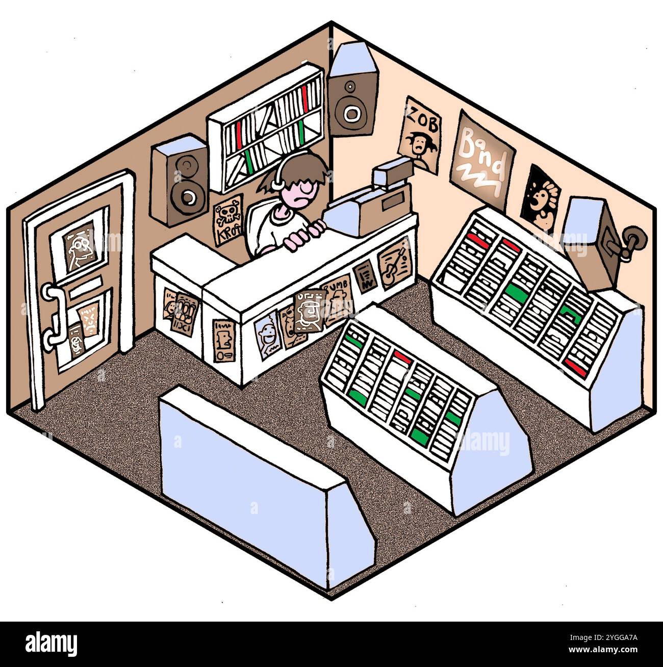 Man work counter shop Cut Out Stock Images & Pictures - Alamy