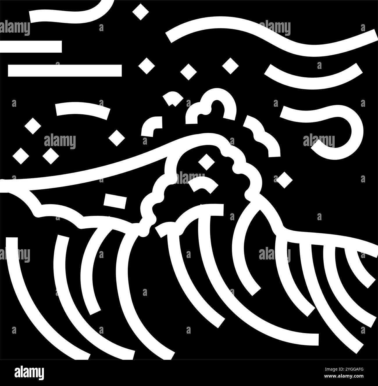 high waves hurricane disaster glyph icon vector illustration Stock ...