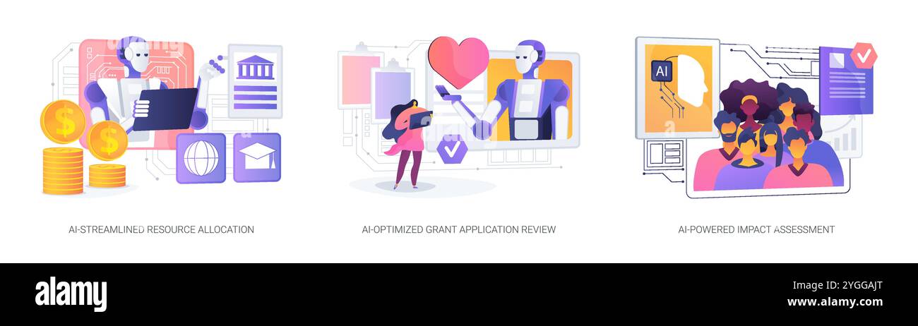 AI in Nonprofit and Social Impact abstract concept vector illustrations ...