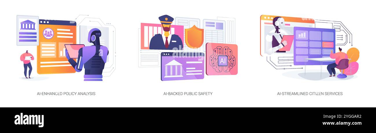 AI in Government and Public Services abstract concept vector ...