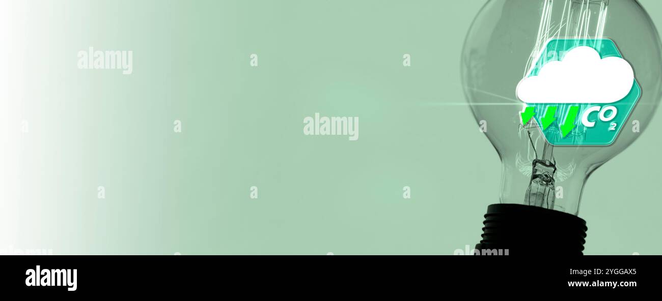 Light Bulb Symbolizing CO₂ Reduction in Eco-Friendly Design Stock Photo ...