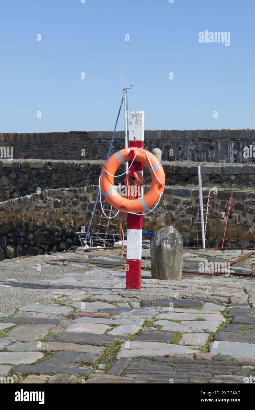 lifesaving ring in the harbour Stock Photo - Alamy