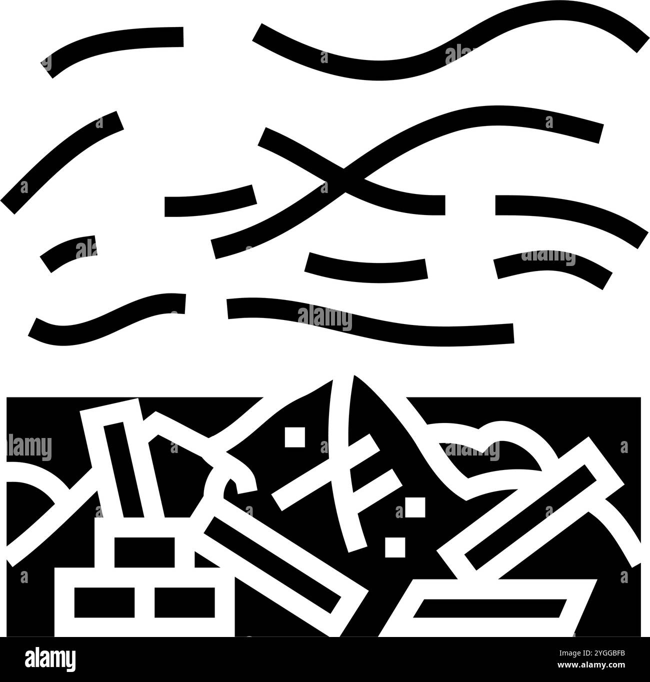 debris from hurricane hurricane disaster glyph icon vector illustration ...