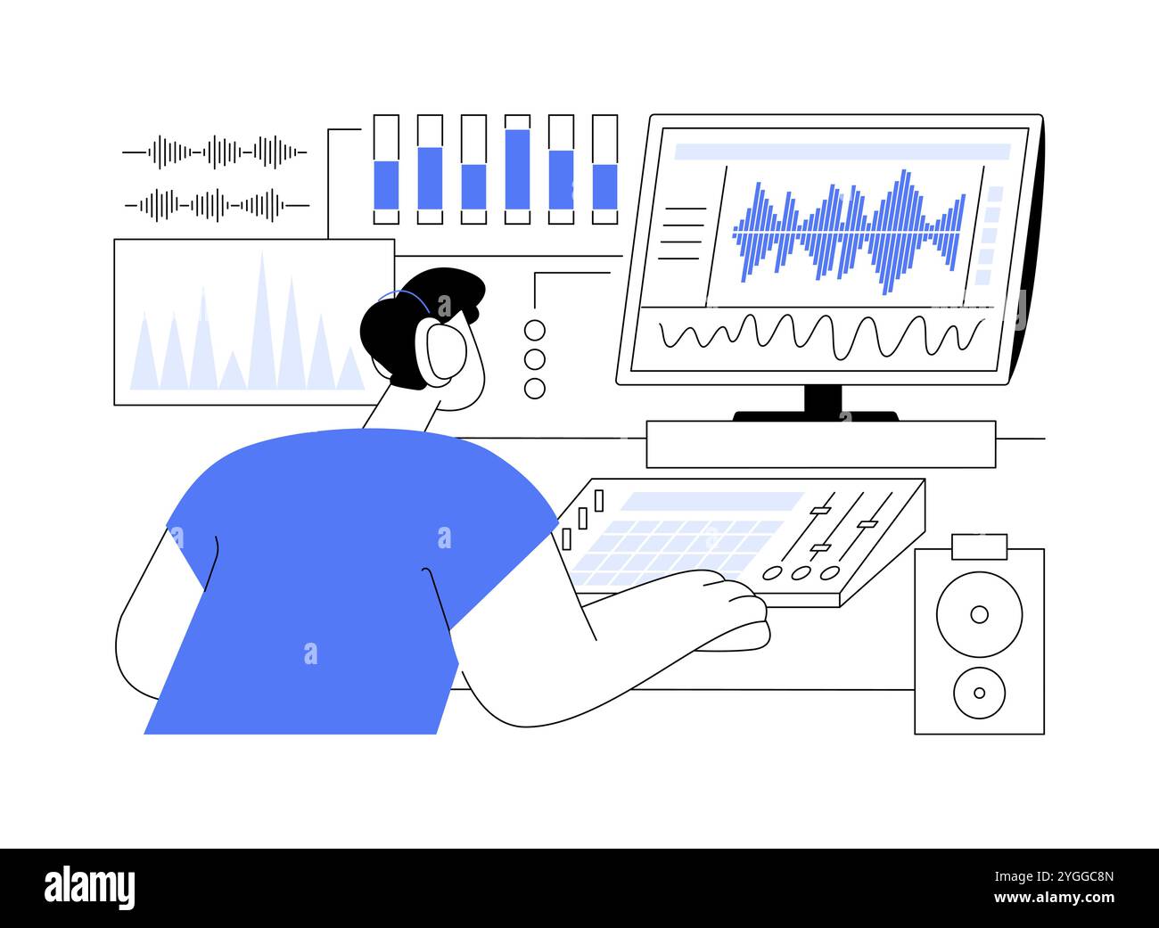 Electronic music isolated cartoon vector illustrations Stock Vector ...