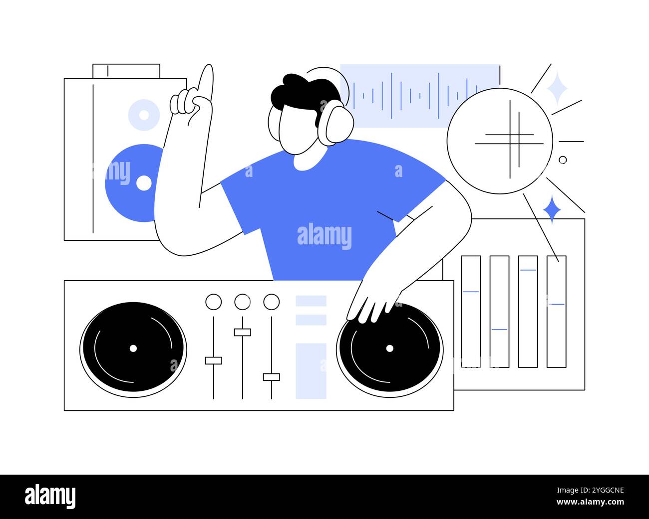 Djing isolated cartoon vector illustrations Stock Vector Image & Art ...