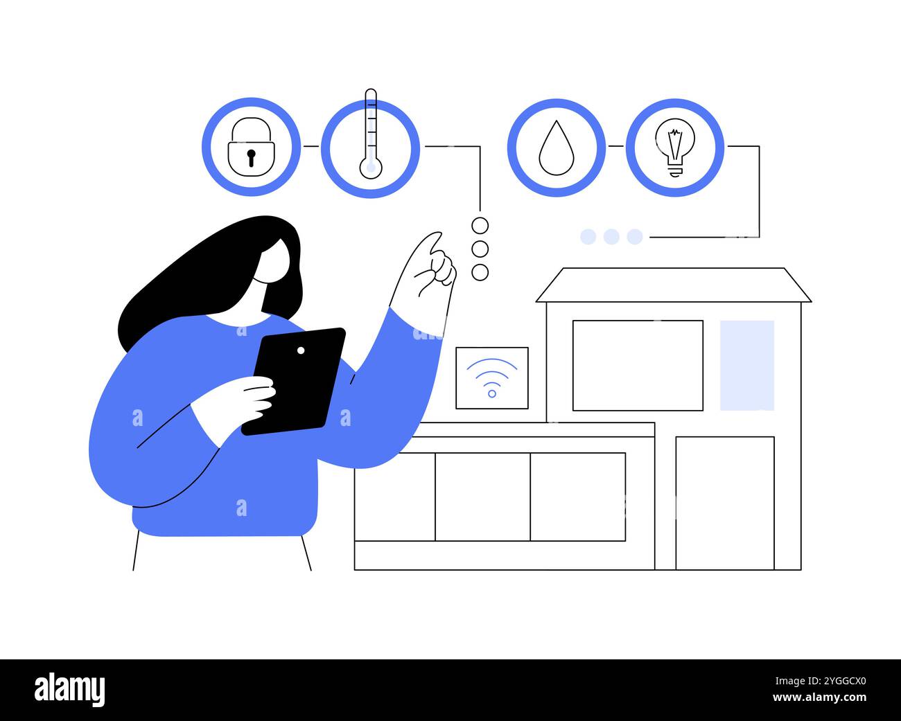 Smart home dashboard isolated cartoon vector illustrations Stock Vector ...