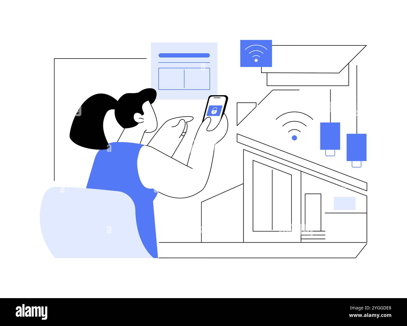 Sensor controlling app isolated cartoon vector illustrations Stock ...