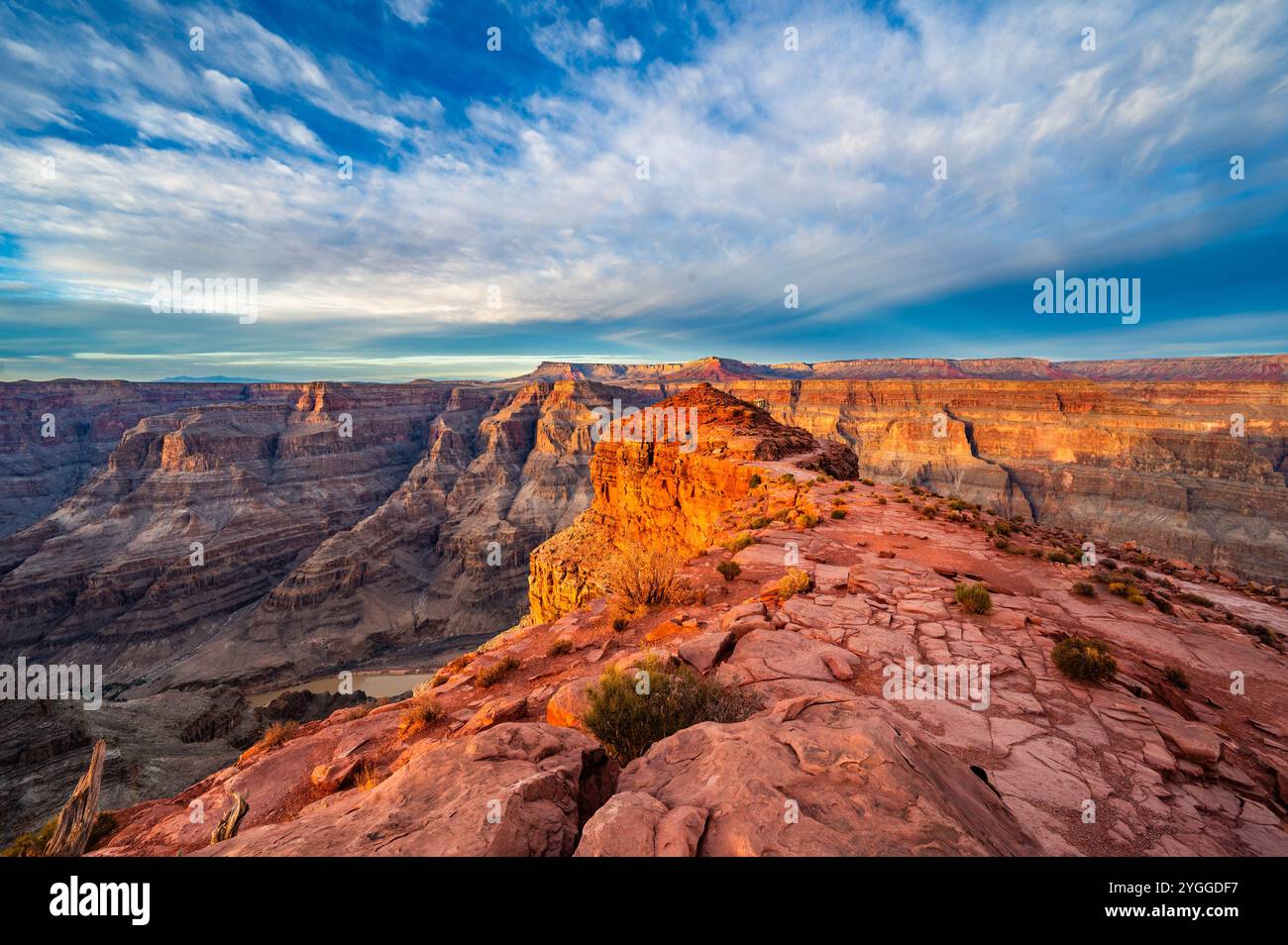 Grand Canyon West view overlooking the Colorado River in the fall of ...