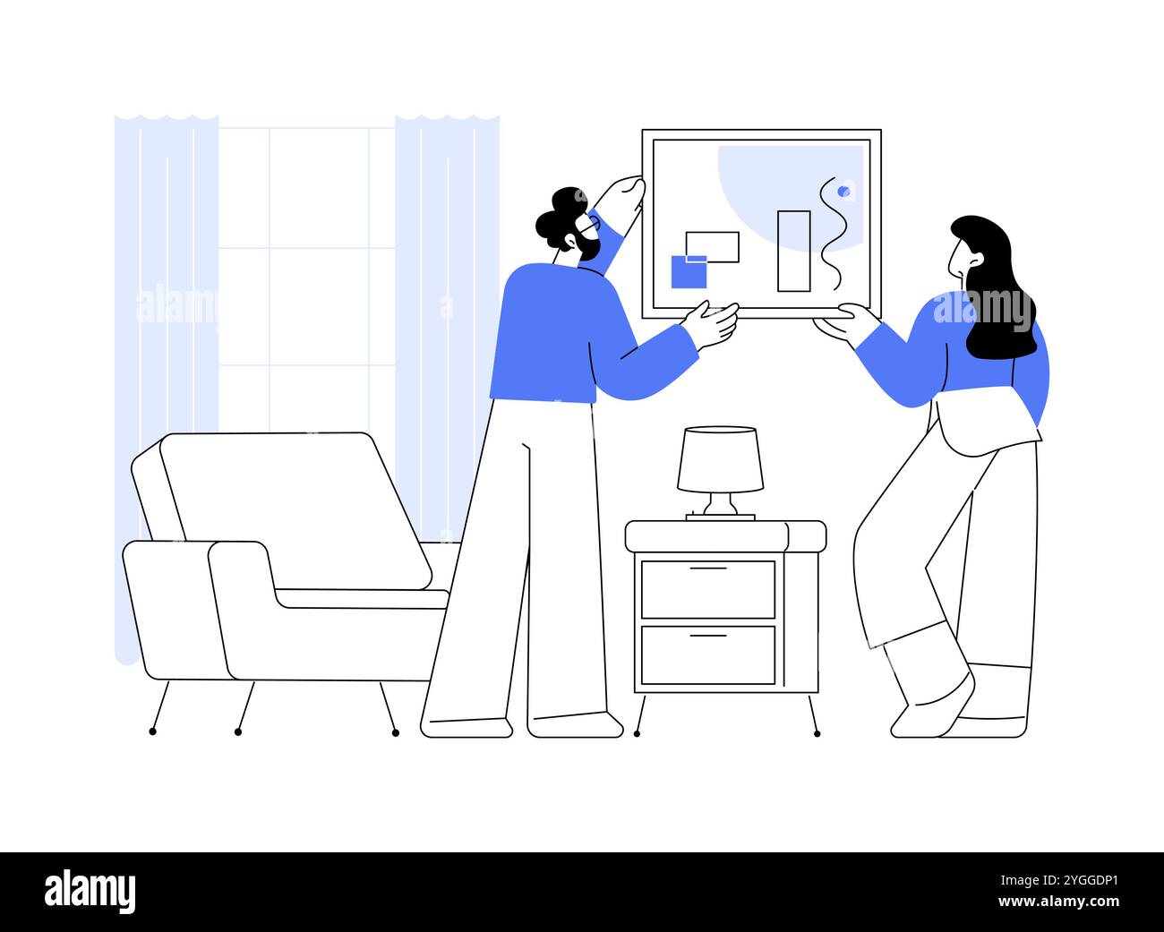 Hanging art isolated cartoon vector illustrations Stock Vector Image ...