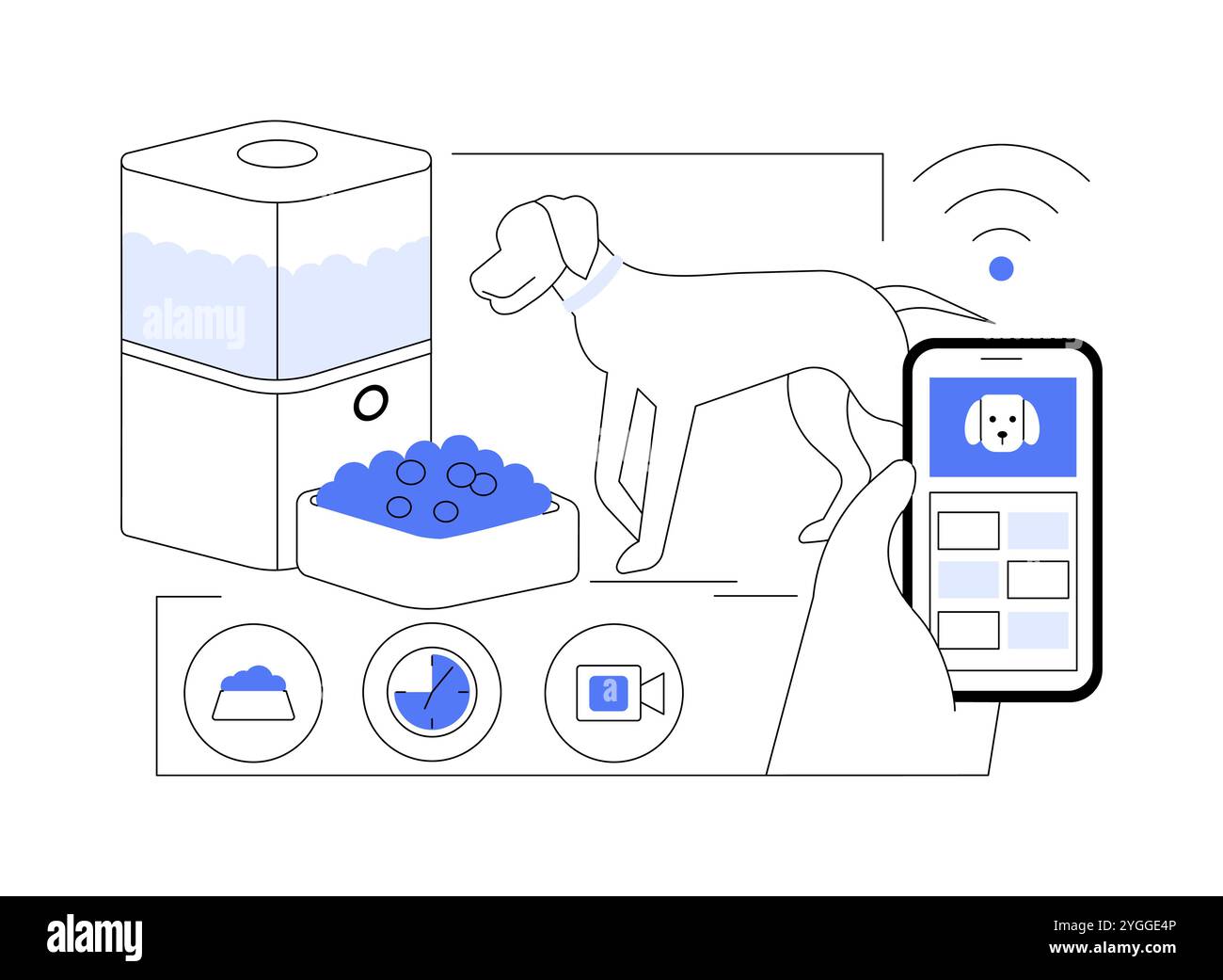 Automatic pet feeder isolated cartoon vector illustrations Stock Vector ...